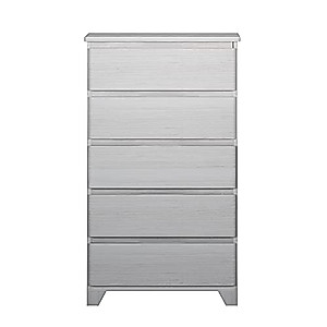 Max & Lily Modern Farmhouse 5-Drawer Wood Dresser, White Wash