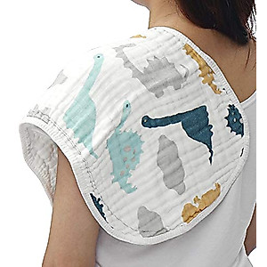 ShoppeWatch Muslin Burp Cloths Baby Burping Bibs 2-Pack Large 100% Cotton 6 Layers Absorbent Cloth Spit Up Dribble Rags BB22