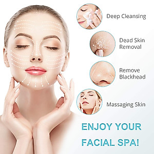 Electric Facial Cleansing Brush 7 in 1 - Fabuday Face Skin Spin Brush for Deep Cleansing, Gentle Exfoliating, Blackhead Removing and Massaging, Battery Operated Facial Cleanser Brush