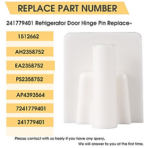 241779401 Refrigerator Door Hinge Pin Compatible with Frigidaire Electrolux Kenmore Refrigerator Door 1512662 AP4393564 AH2358752 EA2358752 PS2358752, Mullion, Upper or Lower Hinge Pin 1 Pack