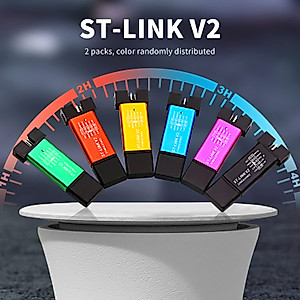 V TELESKY 2Pcs ST-Link V2 USB Programmer Support Programming Unit STM8 STM32 Editor with Cable (Random Color)