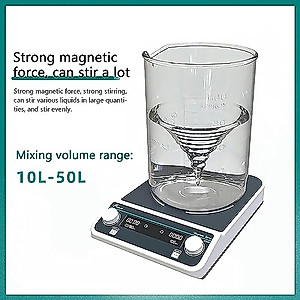 XENITE 10L/20L/50L Digital Display Lab Magnetic Stirrer，50-1500Rpm，23H/ 59Min/ 59Sec，Can Be Rotated Forwards and Backwards，with Stir Bar,20L