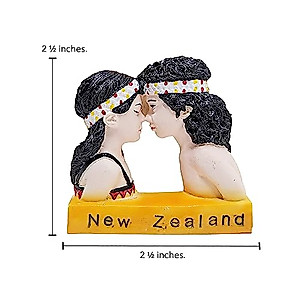 WitnyStore Tiny Maori Couple of Lovers Māori Indigenous Polynesian People, New Zealand Australia Oceania Tourist Attractions Resin Refrigerator Magnet Traveler Souvenir Gift Memento 3D Fridge Magnets