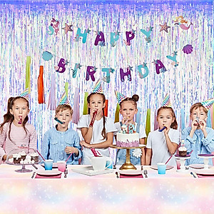 Fecedy 2pcs 3ft x 8.3ft Rose Gold Metallic Tinsel Foil Fringe Curtains Photo Booth Props for Birthday Wedding Engagement Bridal Shower Baby Shower Bachelorette Holiday Celebration Party Decorations