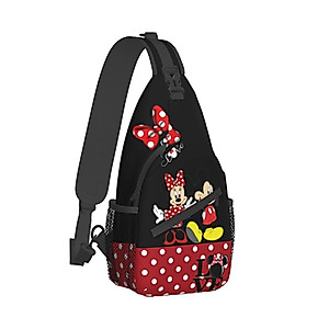 Grehge ute Anime Cartoon Sling Bag Crossbody Backpack Shoulder Bag Lightweight Waterproof Chest Bag For Sports Outdoor Trave -F17