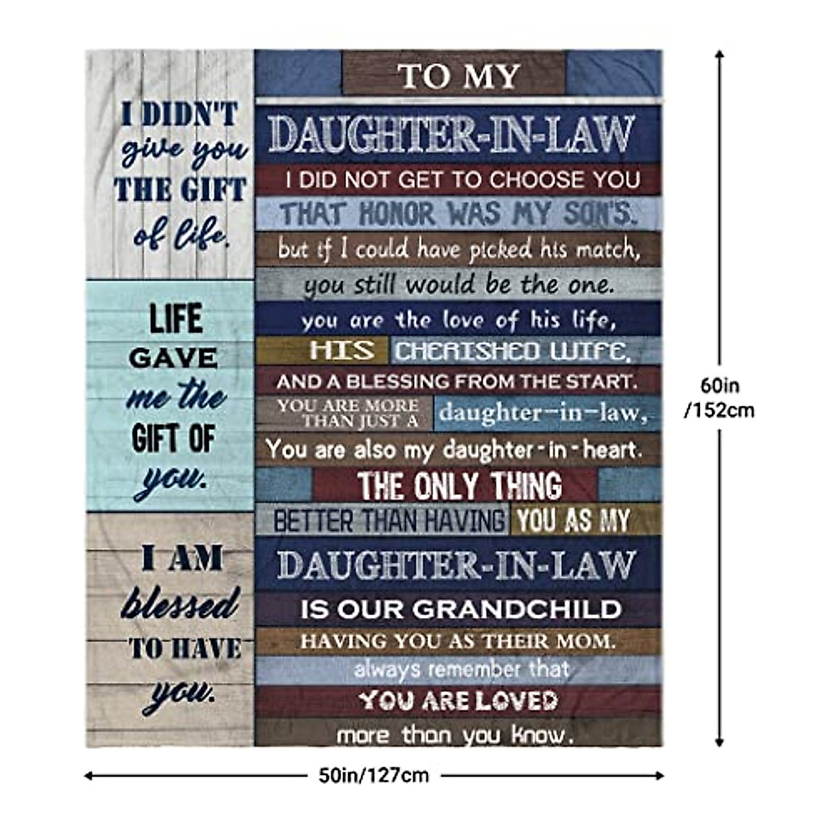 Mubpean Daughter in Law Gifts Blanket 60"x50" - Gifts for Daughter in Law - Daughter in Law Gift Ideas - Birthday Gifts for Daughter in Law - Future Daughter in Law Gifts from Mother in Law Blankets