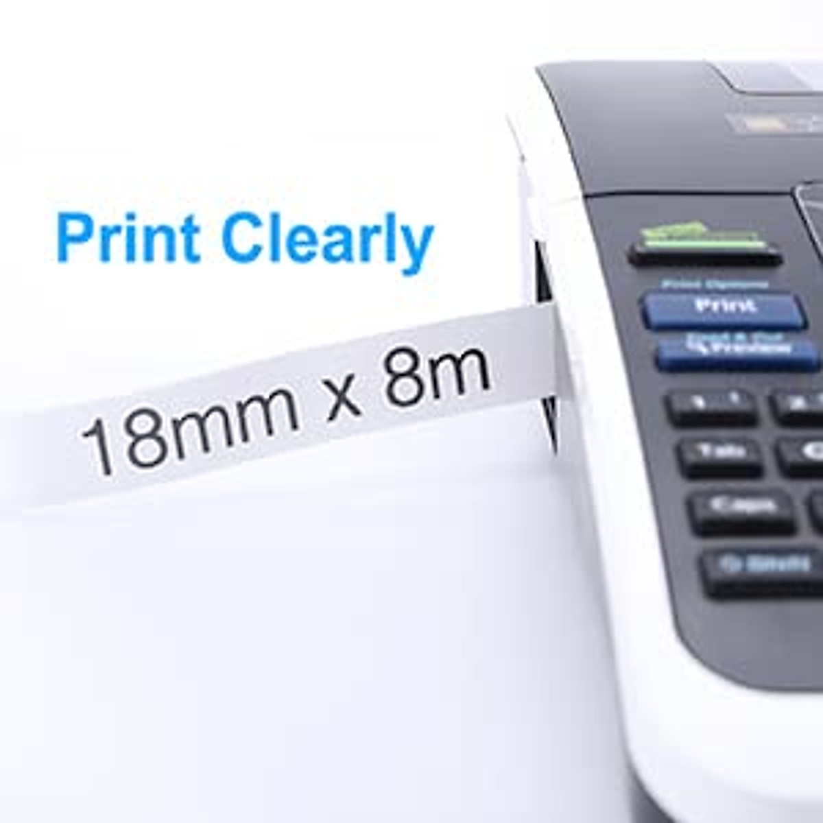 TZ-241 Laminated 18mm 0.7 Label Tape Replacement for Brother P-Touch TZe241 TZe-241 Label Maker Refills Black on White Ribbon, for Ptouch PT-D400 D450 D600 P700 P710BT P910BT 2430PC, 4-Pack