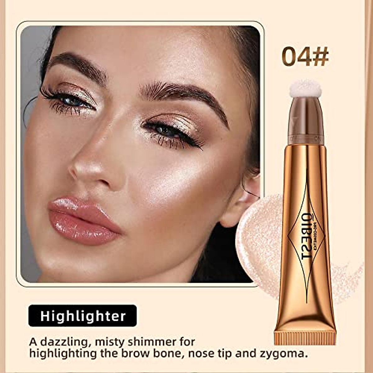 MEICOLY Contour Beauty Wand,Liquid Highlighter Stick Bronzer Cream with Applicator,Long Lasting Silky Smooth Blendable Contour Highlighter Wand,Cruelty Free,Contour +Highlighter, 2PCS