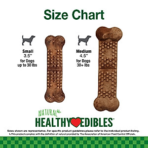 Nylabone Healthy Edibles Natural Dog Chews Long Lasting Meaty Center Beef Flavor Treats for Dogs, Medium (2 Count)