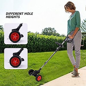 Weed Wacker Cordless Weed Eater,3-in-1 Lightweight Push Grass String Trimmer Edger,21V Li-Ion Battery Powered,3 Lawn Tools with Lightweight Wheeled for Home Garden Yard Mowing（Black）