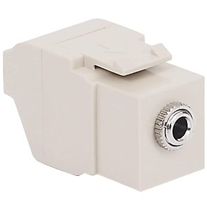 ICC 3.5 mm Stereo Audio Coupler Module with Push-pin, White, Single