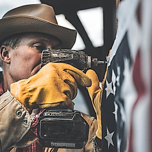 Wells Lamont Leather Work Gloves for Men, Reinforced Cowhide with Palm Patch, Saddletan, Medium (1129M)