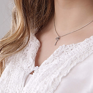 Cherished Moments Sterling Silver Key to my Heart Pendant Necklace with Heart Shaped CZ 16-18"