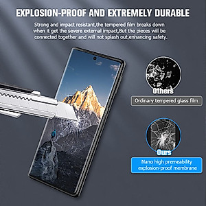 [2+2 Pack] For Google Pixel 7 Pro 5G Glass Screen Protector with Camera Lens Protector, HD Clear 9H Tempered Glass Scratch Resistant, 3D Curved, Ultrasonic Fingerprint Unlock, Bubble-Free (6.7 Inch)