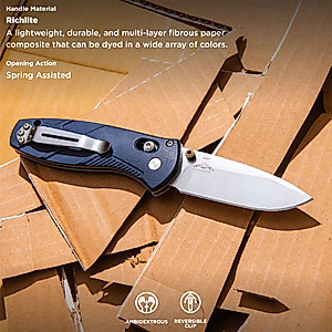 Benchmade - Mini Barrage 585 EDC Knife with Blue Canyon Richlite Handle (585-03)