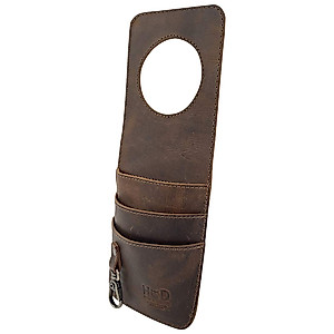 Hide & Drink, Doorknob Hanger Handmade from Full Grain Leather - Bourbon Brown