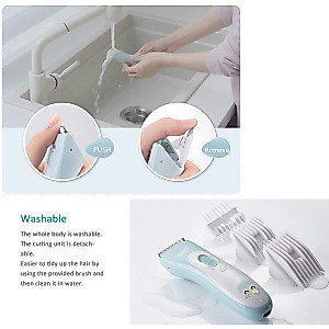Baby Hair Clippers, Ceramic Blade Electric Kids Hair Trimmer, Ultra-Quiet Cordless Rechargeable Waterproof Haircut Kit for Kids & Adult