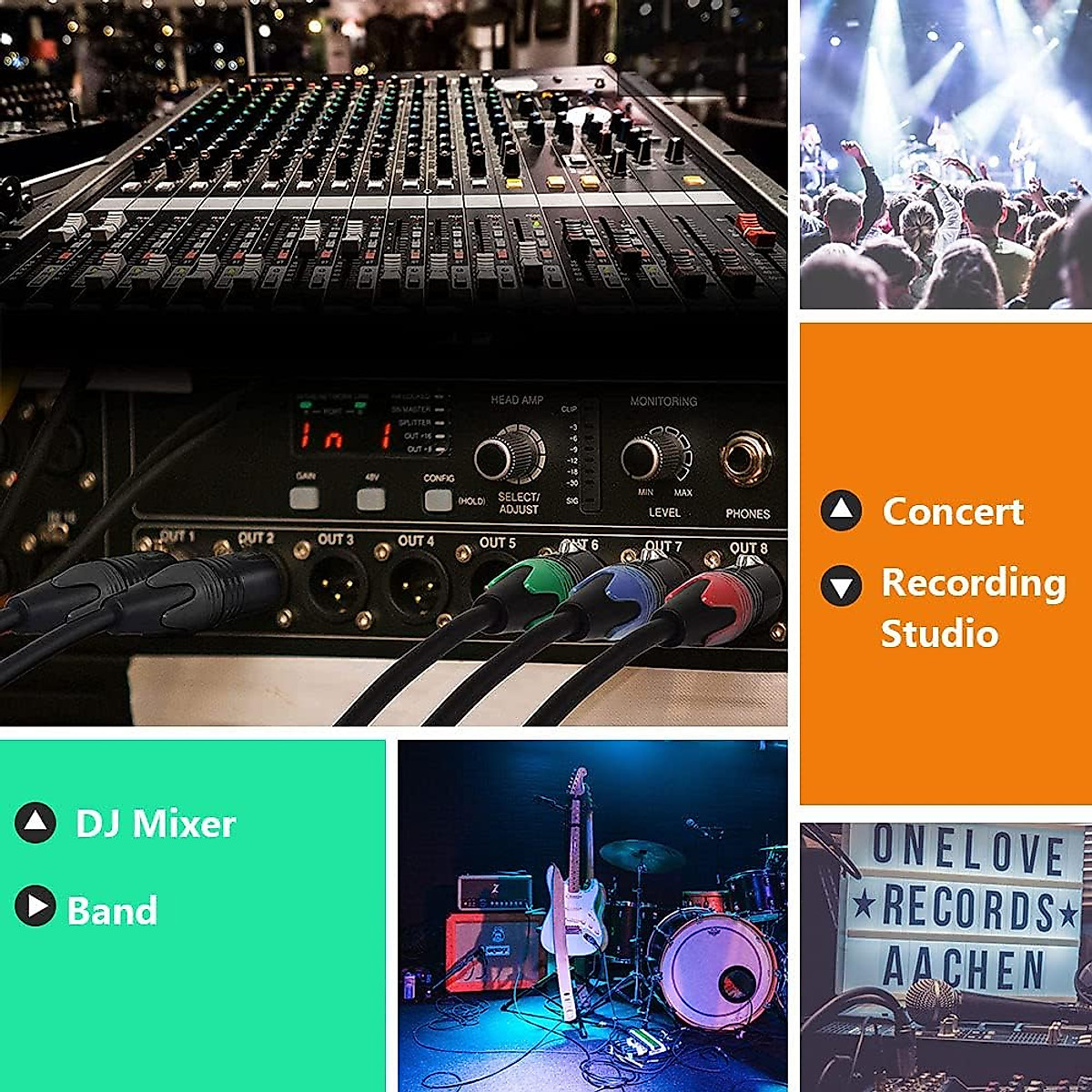 AQOOL XLR Cable 25ft 4 Pack, XLR Male to Female 3-Pin Microphone Cables, Premium Balanced Mic Cables XLR Speaker Cable 25 Feet