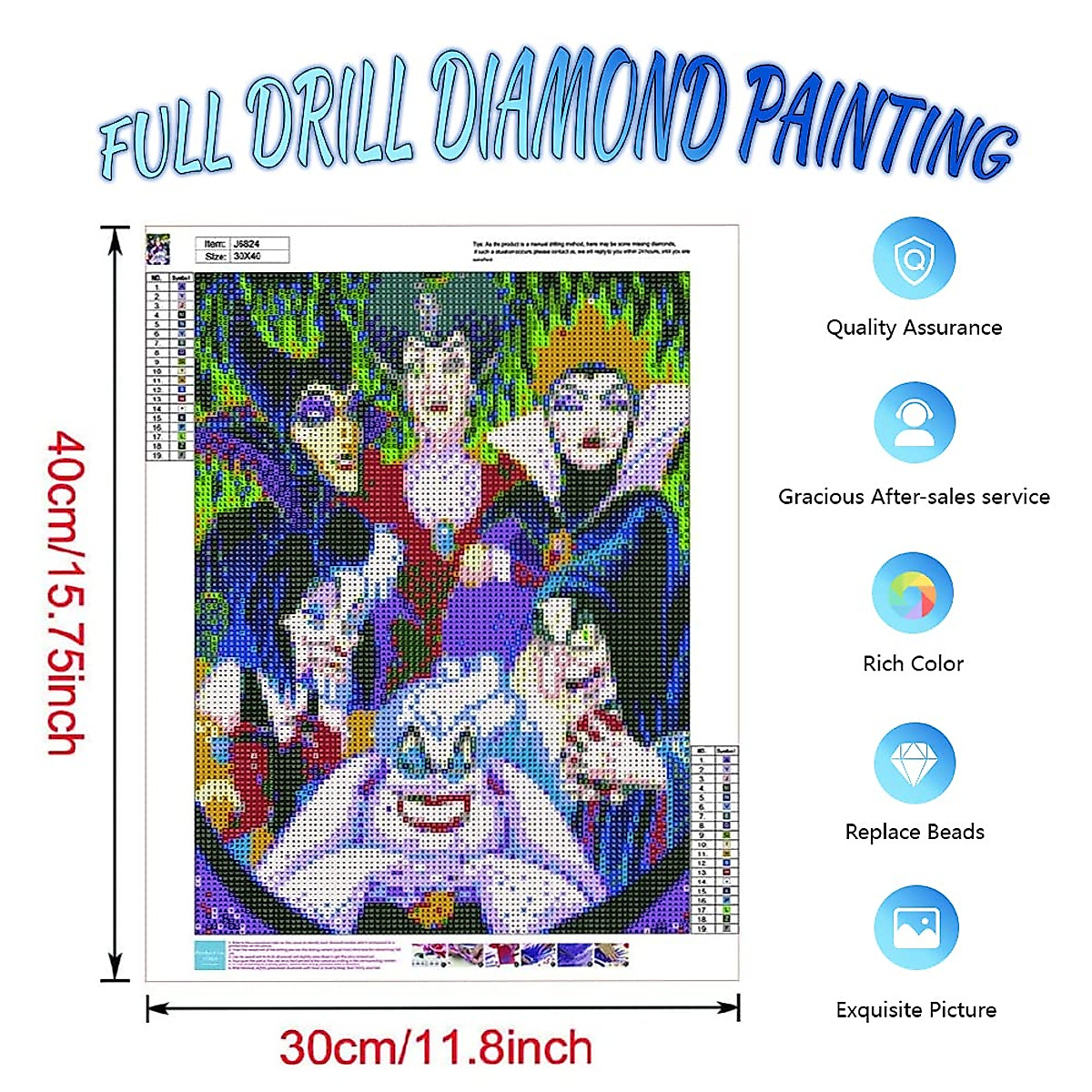 DIY 5D Diamond Painting by Numbers Kits for Adults,16"X12" DIY Paintings Crystal Rhinestone Diamond Embroidery Full Drill Cross Stitch Kit Pictures Arts Craft for Home Decor (Witch, 16"X12")