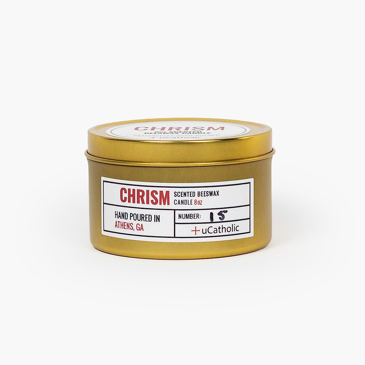 Catholic Chrism Beeswax Candle | Pure Chrism Essence | Pure Beeswax | Hand Poured in The USA | Wood Wick Highly Scented and Long Lasting (Chrism, 4oz)…