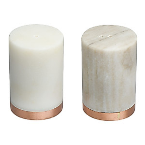 Creative Co-Op Marble Salt and Peper Shakers (Set of 2)