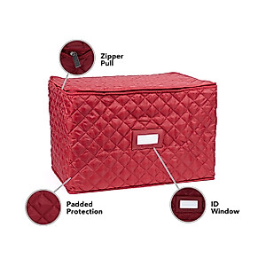 Covermates Keepsakes - Serveware Storage - Padded Protection - ID Window - Stain Resistant - Machine Washable - China Storage, Red
