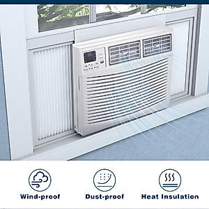 Pearwow Window Air Conditioner Side Panels with Frame,Window AC Side Panels Insulation Curtain Kit,Fits for Most 5000BTU Window AC Units