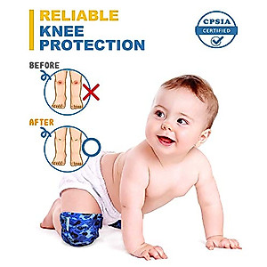 Simply Kids (2nd Gen.) Baby Knee Pads for Crawling (2 Pairs), CPSIA Certified - Comfortable Knee Protector for Toddler, Infant, Girl, Boy, Crawler - Rodilleras para Bebe