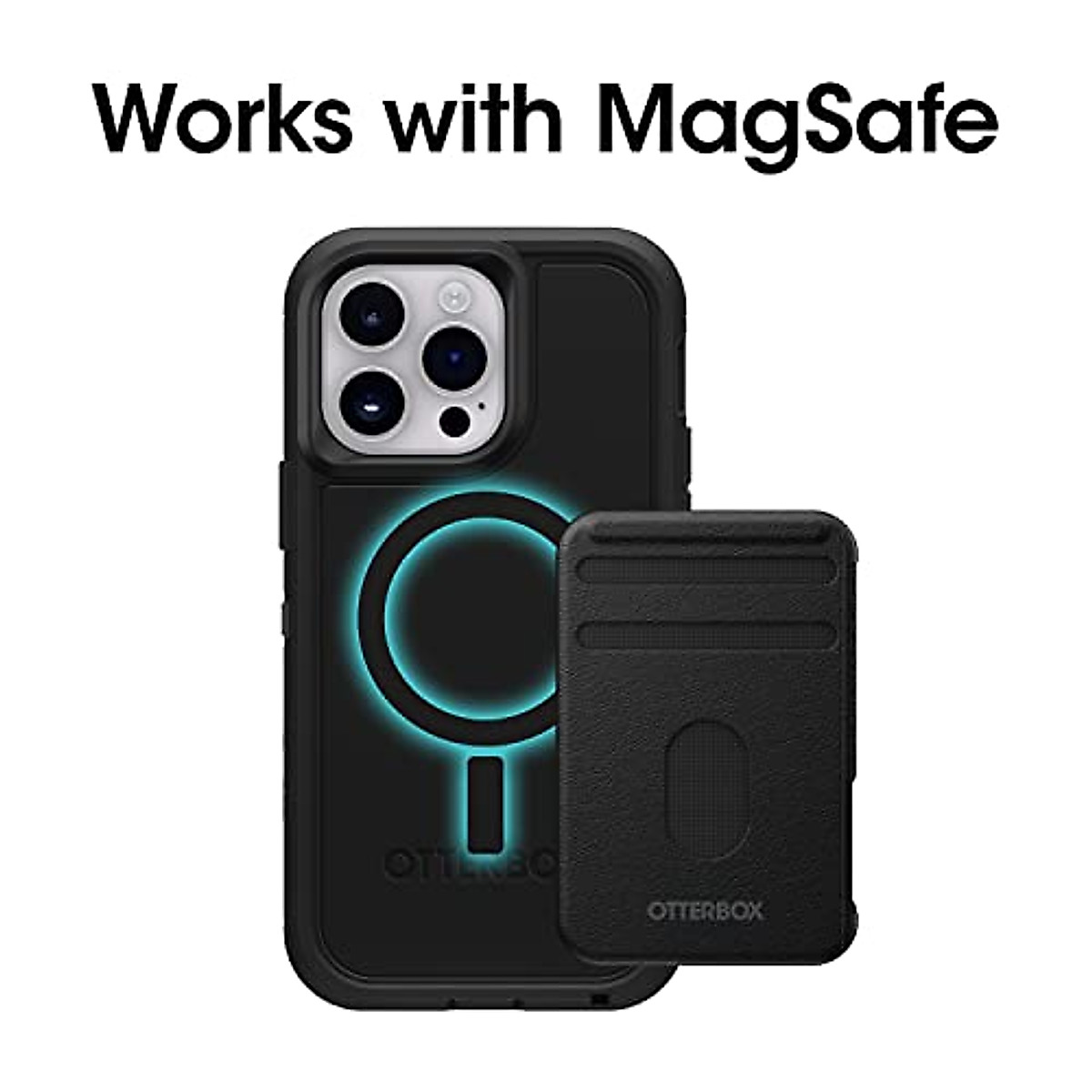 OtterBox iPhone 14 Pro (ONLY) Defender Series XT Case - BLACK , screenless, rugged , snaps to MagSafe, lanyard attachment