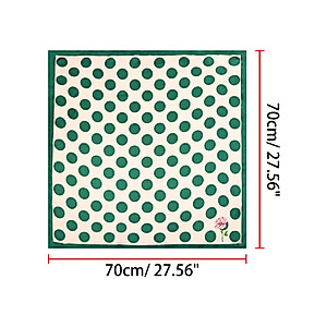Allegra K 70cm Polka Dots Square Scarf Neck Scarves Kerchief Neckerchief Headband for Women 70 * 70cm/ 27.56 * 27.56 inches(L*W) Green