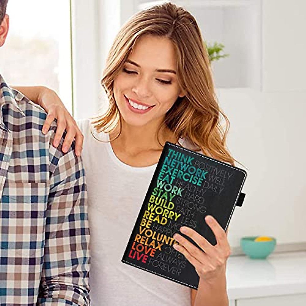 TBXOSTN Case for All-New Amazon Kindle Fire 7 Tablet (7" Display, 12th Generation, 2022 Release), Premium PU Leather Stand Cover with Smart Auto Wake, Inspirational Quotes Customized