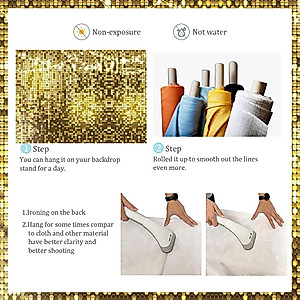 Generic Gold Glitter Backdrop Disco Themed Photography Backdrop for Anniversary Birthday Bridal Shower Wedding Prom Party Decorations Supplies Photo Studio Props (7X5FT(82x59inch))