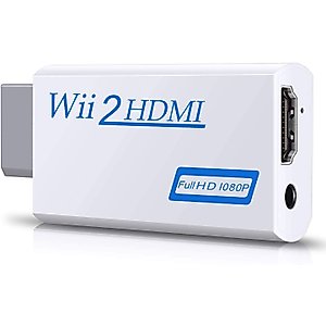 CHS Goodeliver Wii to Hdmi Connector/Converter/Adapter, 1080p Output Video, 3.5mm Audio - Supports All Wii Display Modes, White