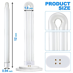 Kittmip BF-150 Replacement Bulbs, 12inch FUL 40W-BL Compatible with Flowtron BK-40, BK-80D, FC-7800, FC-8800, U Shaped Insect Attracting Lamp with Square 4-Pin Base(3 Pack, 40W)