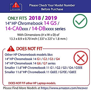 mCover Case Only Compatible for 2018~2020 14" HP Chromebook 14 G5 / 14-DBxxxx / 14-CA0xxx Series Laptop (NOT Fitting Other HP Models) - Clear