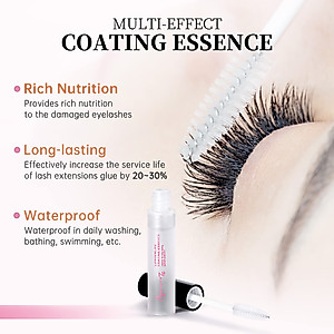 Beauty7 Eyelash Coating Essence Clear Lash Eyelashes Coating Essence Sealant Sealer 10ML Mascara Brush Extend Eyelashes Extension Longer Life Aftercare Non-Scent Waterproof Better Retention