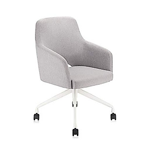 Novigo Upholstered Home Office Kid's Desk Chair Task Chair Leisure Chair for Bedroom Studying Room Vanity Room Grey