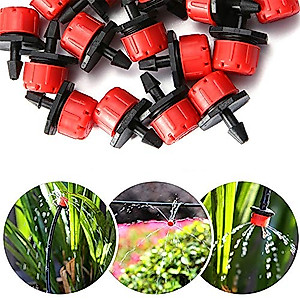 MSDADA Garden 50Ft Automatic Micro Irrigation System, 1/4" Blank Distribution Plant Watering Irrigation Kit Accessories Include Atomizing Nozzle Mister Dripper for Garden Greenhouse, Flower Bed,Patio