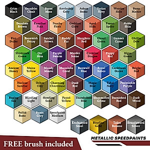 Army Painter Speed Paint Mega Set with 60 Acrylic Paints, Metallics, Brush for Warhammer 40k Miniatures