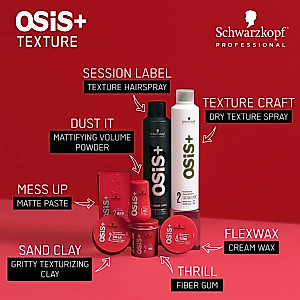 OSiS+ Sand Clay – Gritty Texturizing Clay with a Rough Semi-Matte Finish – Pliable, Moldable Styling Paste with Kaolin for Rugged Looks with a Natural Dry Feel, 2.87 oz
