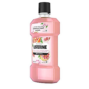 Listerine Zero Alcohol Mouthwash, Limited Edition Grapefruit Rose Flavor, 500 mL(Pack of 2)