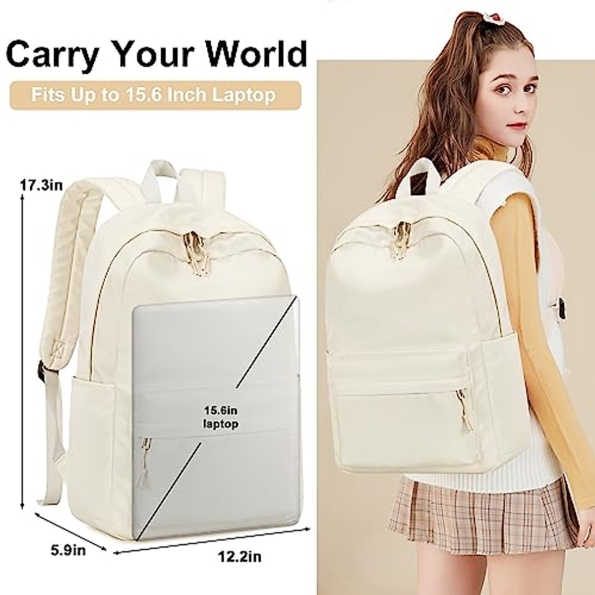 LOIDOU Backpack for Teen Girls Middle-School Primary Elementary Bookbags 17inch Kids Backpack Women laptop Backpack Lightweight Casual Daypack