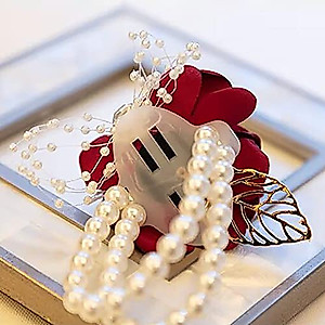 ccHuDE 6 Pcs Wrist Corsage Bands Faux Pearl Wedding Wrist Bands Elastic Bridal Corsage Wrist Band Bride Boutonnieres Wrist Bands DIY Bridemaids Wristlets