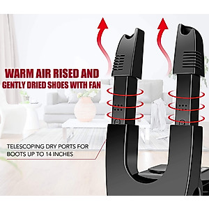Manledio Portable Electric Shoes Boots Dryer and Warmer with Folding and Drying Adjustable Rack