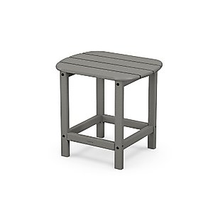 POLYWOOD SBT18GY South Beach 18" Outdoor Side Table, Slate Grey