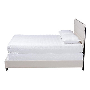 Baxton Studio Ansa Modern and Contemporary Beige Fabric Upholstered Full Size Bed