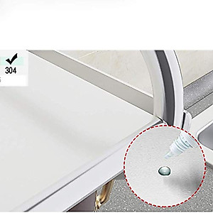 JF-XUAN Kitchen Shelf Kitchen shelf Lixin Microwave Oven Rack WallMounted 304 Stainless steel Thick steel plate with Removable hook knife holder Tableware rack (color : Silver, Size : 53 * 35.5 * 19