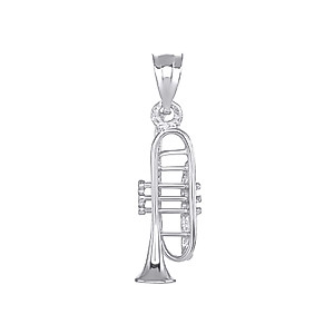 CaliRoseJewelry Sterling Silver Trumpet Horn Charm Pendant