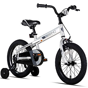 JOYSTAR Boys Bike 12 Inch Kids Bike with Training Wheels for Ages 2 3 4 Years Old Boys and Girls, Toddler Bike with Handbrake for Early Rider, Silver