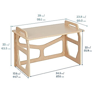 ECR4Kids StudyStation Desk, Kids Furniture, Natural